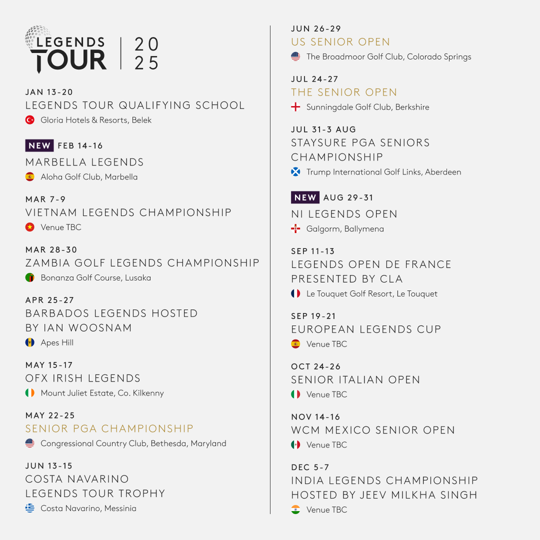 NI Legends at Galgorm among new tournaments in record 2025 Legends Tour ...